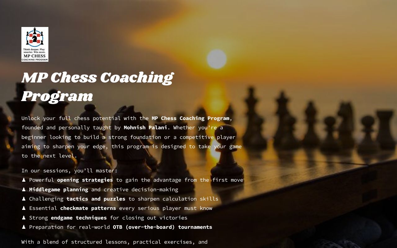 MP Chess Coaching Program